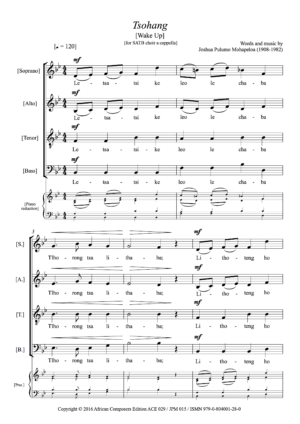 Tsoha, Moroki! - African Composers Edition